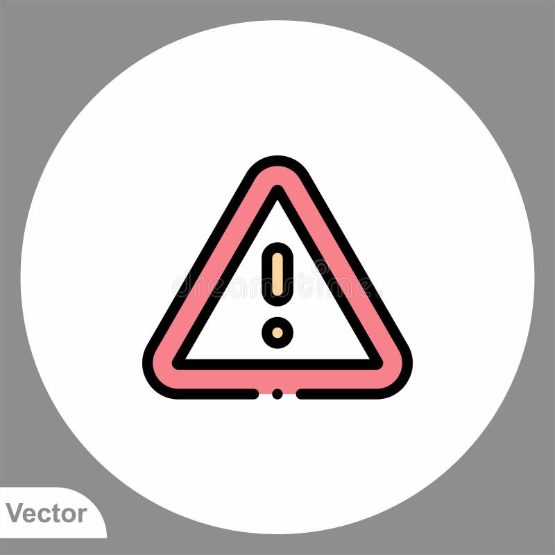 Warning Vector Icon Sign Symbol Stock Vector - Illustration of advisory ...