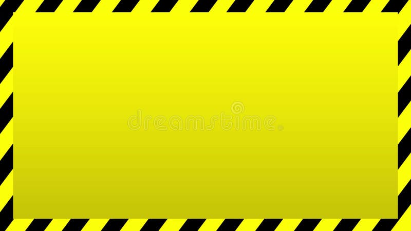 Warning Video Frame. Yellow and Black Diagonal Stripes Stock Video ...