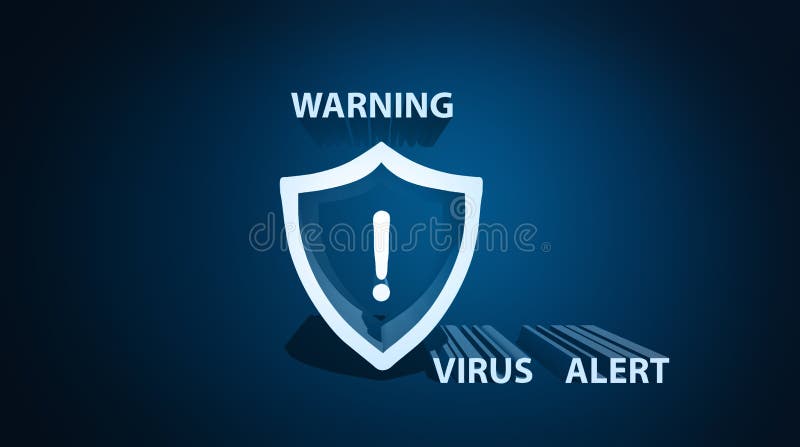 Warning: virus detected stock illustration. Illustration of site - 9486541