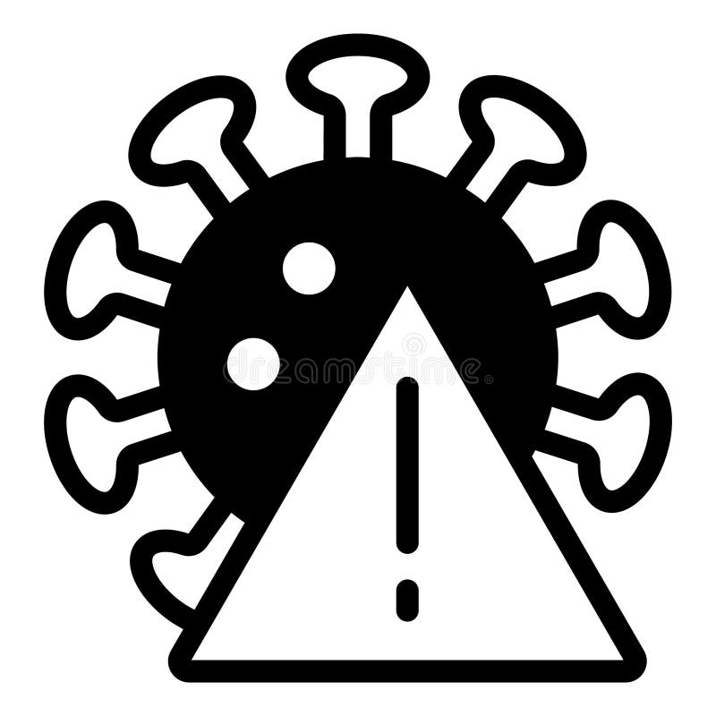 Warning Virus Solid Icon, Coronavirus Concept. Vector Graphics Stock ...
