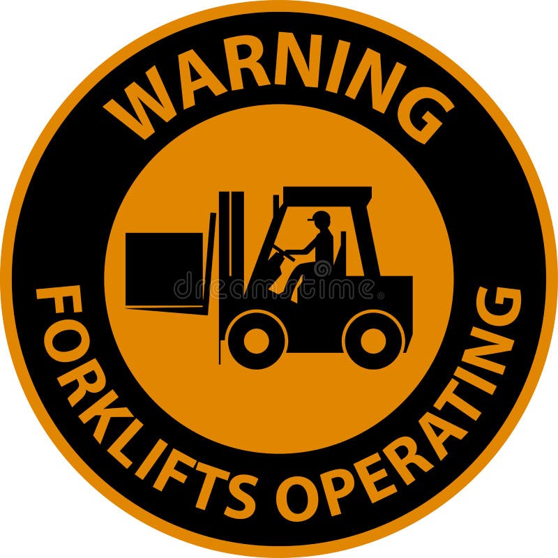 Warning 2-Way Forklifts Operating Sign on White Background Stock Vector ...
