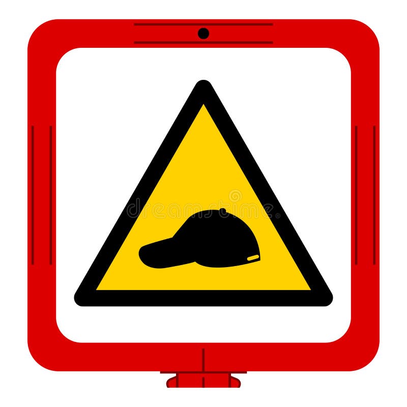 Warning Wear Cap Symbol Sign,Vector Illustration, Isolated on White ...