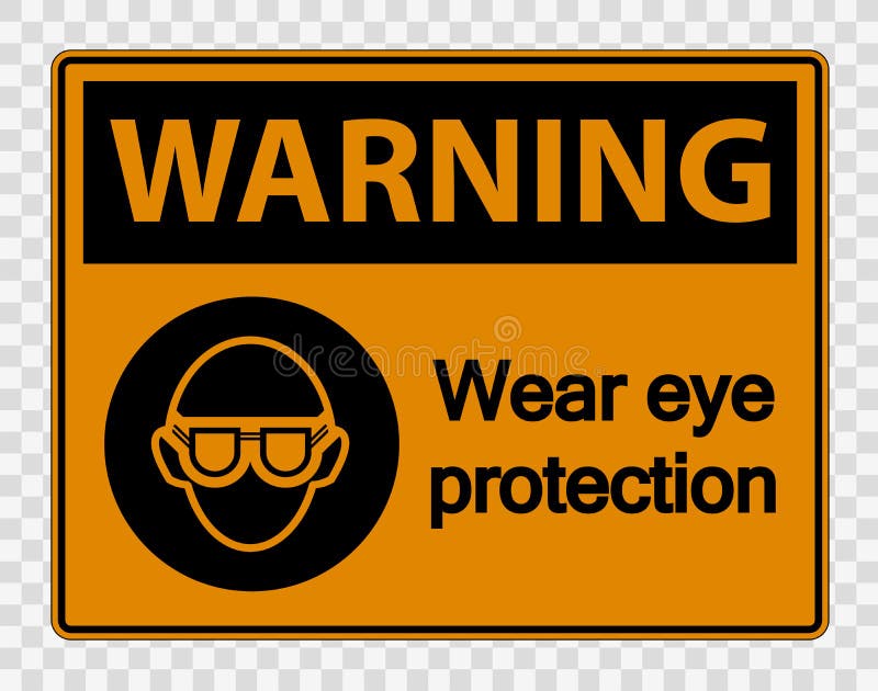 Symbol Warning Wear Eye Protection on Transparent Background Stock ...