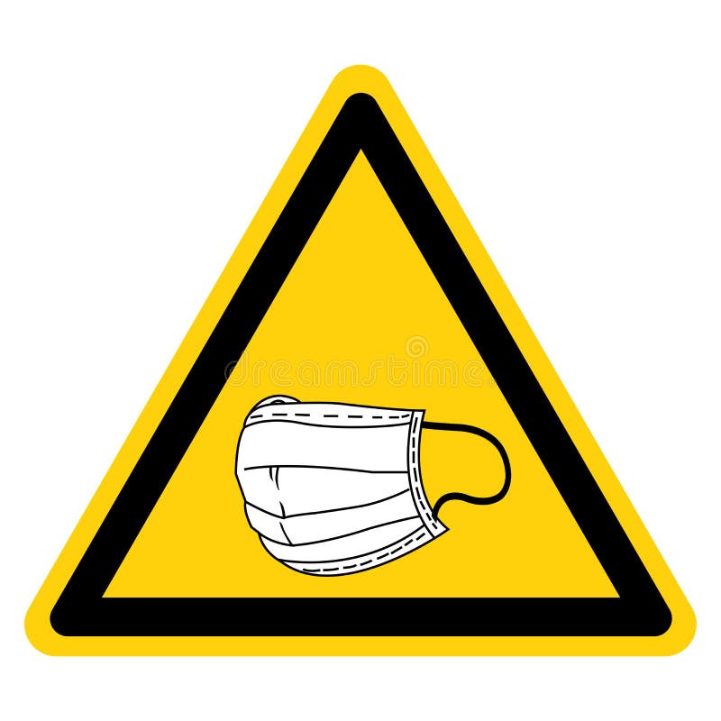 Warning Wear Face Mask Symbol Sign, Vector Illustration, Isolate on ...