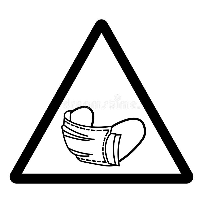 Warning Wear Face Mask Symbol Sign, Vector Illustration, Isolate on ...