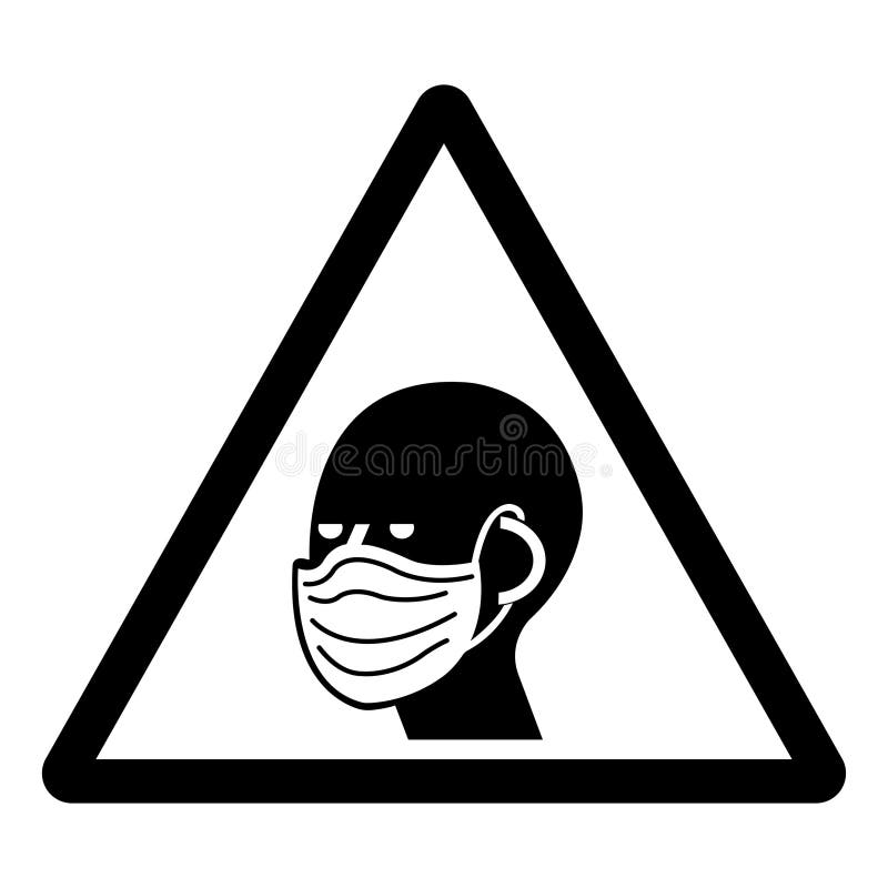 Warning Wear Face Mask Symbol Sign, Vector Illustration, Isolate on ...
