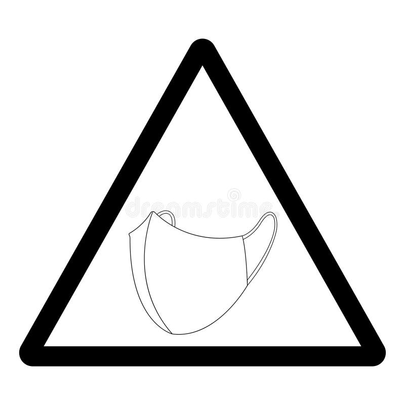 Warning Wear Face Mask Symbol Sign, Vector Illustration, Isolate on ...