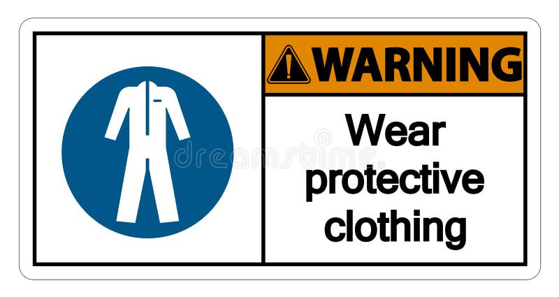 Symbol Warning Wear Protective Clothing Sign on White Background Stock ...