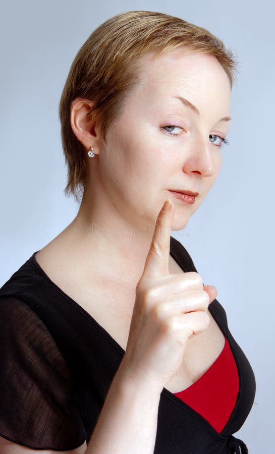 Warning Woman Prevention Gesture Confident Girl Stock Photo - Image of ...