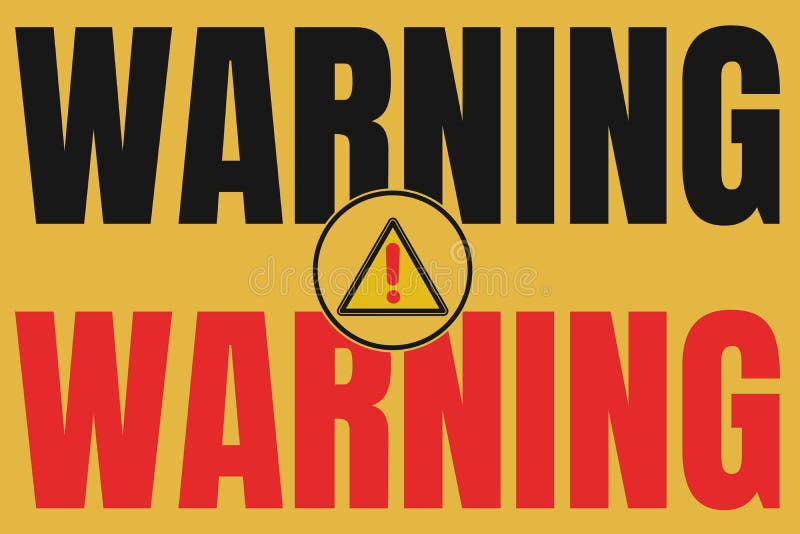 Warning Word Written with Black and Red Letters Stock Illustration ...