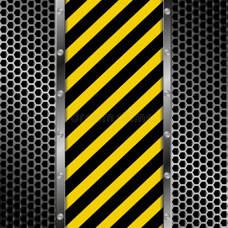 Metal Textured Yellow Plate With Stripes, Warning Sign Stock Vector ...