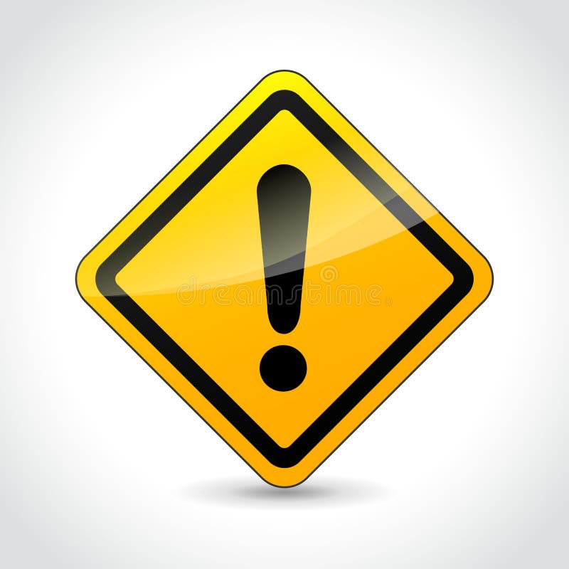 Warning Yellow Sign on White Background Stock Vector - Illustration of ...