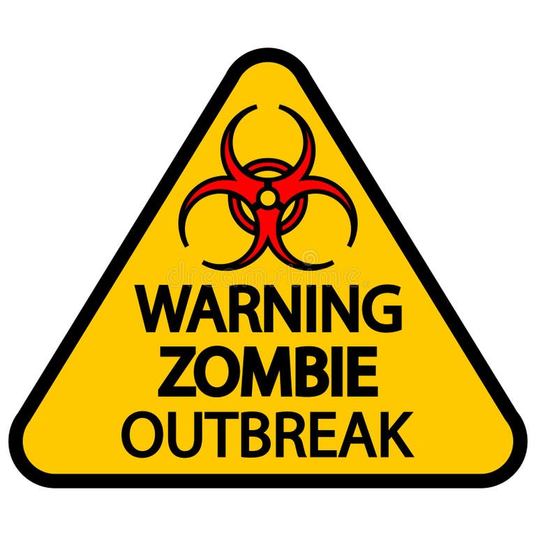Warning zombie outbreak stock vector. Illustration of contamination ...