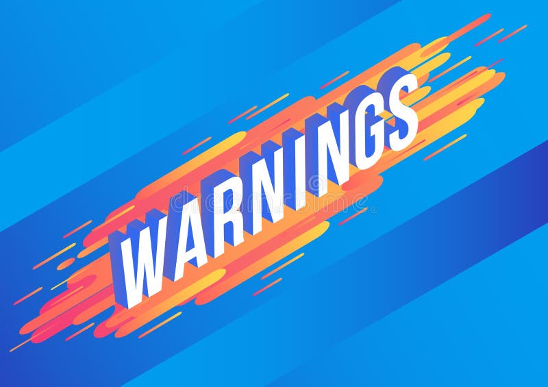 Warnings Isometric Gradient Text Design on Abstract Geometric Orange ...