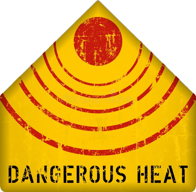 Warnzeichen Der Hitze Mit Thermometer Vektor Abbildung - Illustration ...