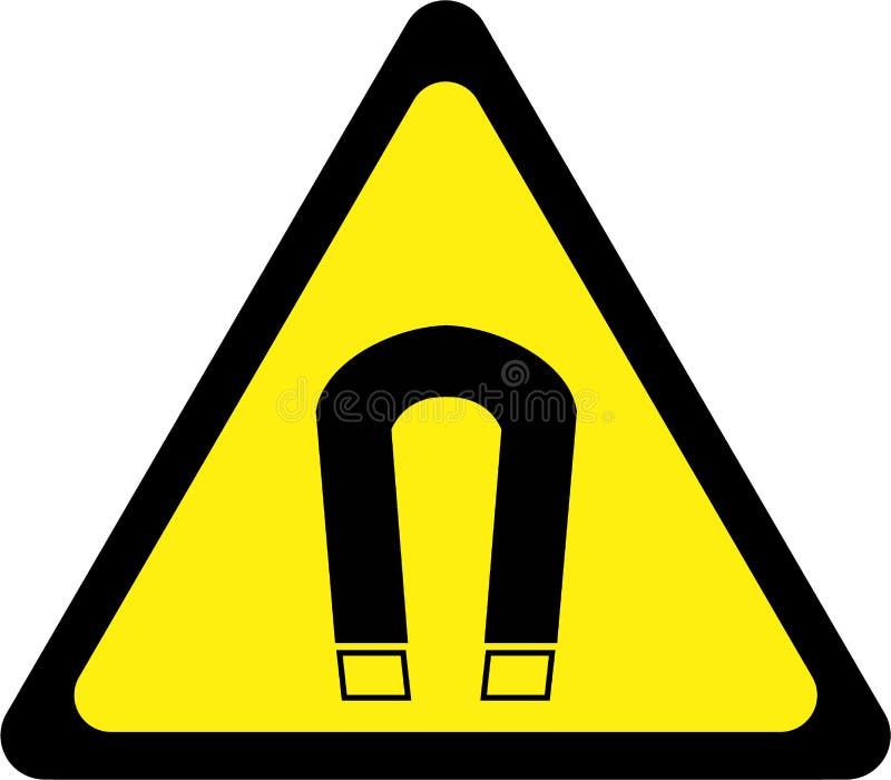 Warnzeichen mit Magnetfeld stock abbildung. Illustration von gefahr ...