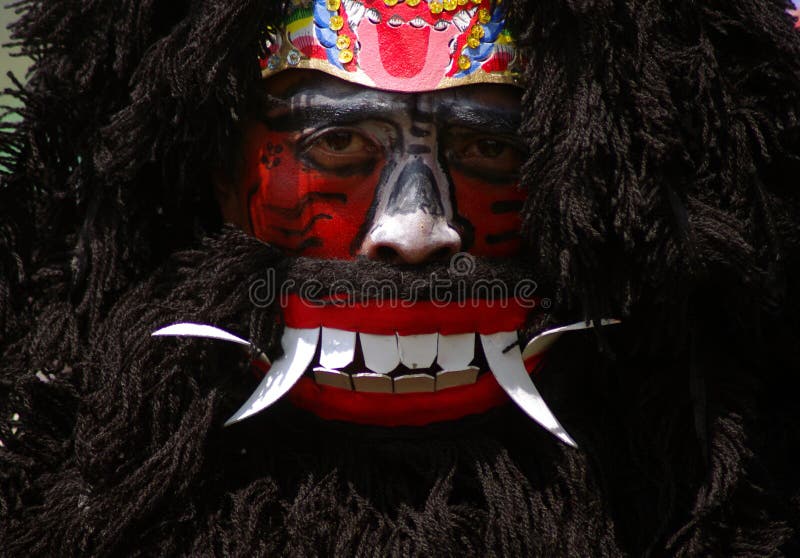 Warok dancer in Java stock image. Image of mask, fang - 44324631