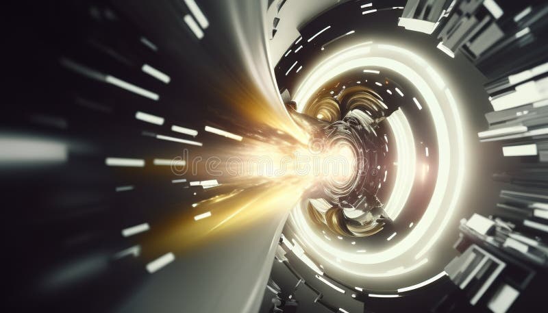 The Warp Drive Digital Art Illustration, Generative AI Stock ...
