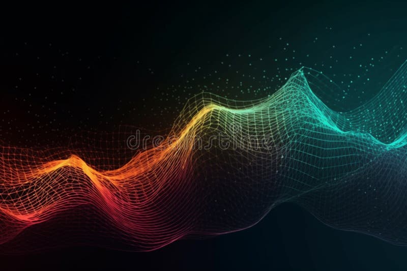 Warp Lines Background with Wave Design Elements and Dots. this ...