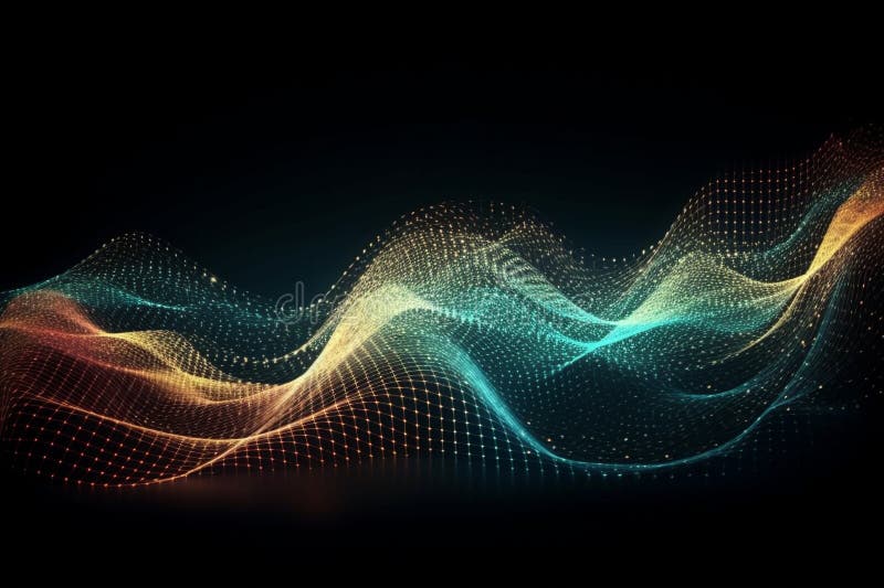 Warp Lines Background with Wave Design Elements and Dots. this ...