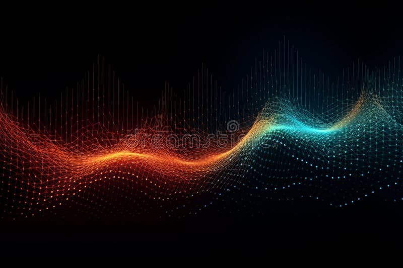 Warp Lines Background with Wave Design Elements and Dots. this ...