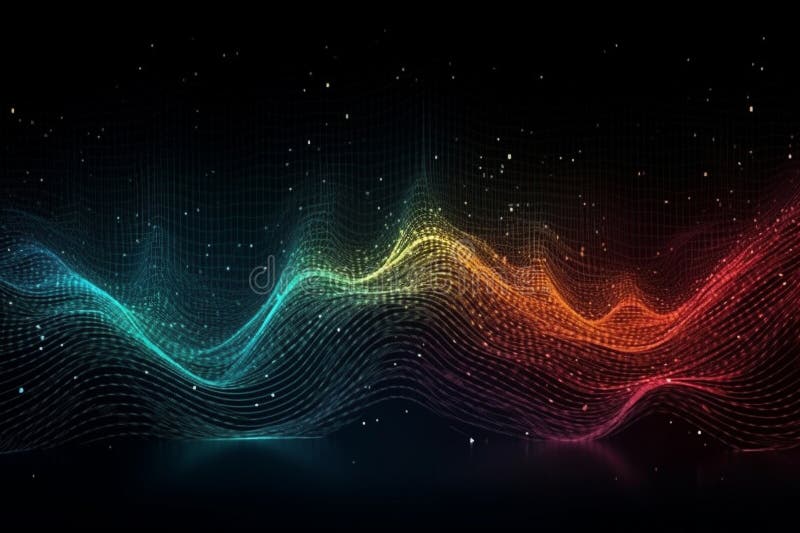 Warp Lines Background with Wave Design Elements and Dots. this ...
