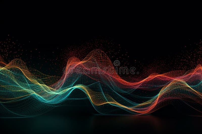 Warp Lines Background with Wave Design Elements and Dots. this ...