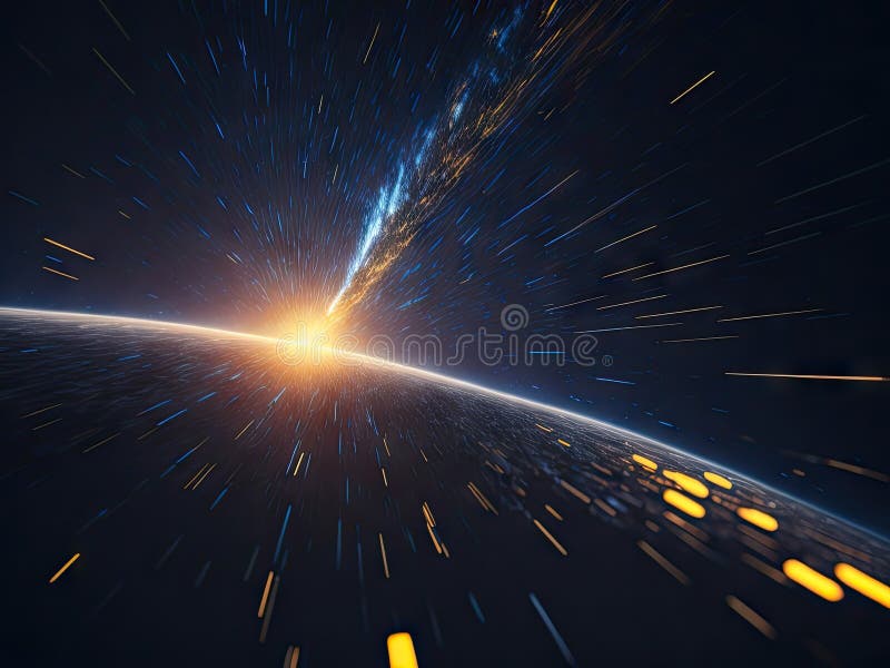 Warp Speed Journey through the Multiverse. Ai Generative Stock ...