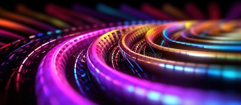 Warp Technology Neon AI Generated Image Stock Illustration ...