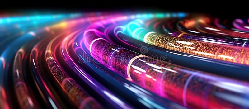 Warp Technology Neon AI Generated Image Stock Illustration ...
