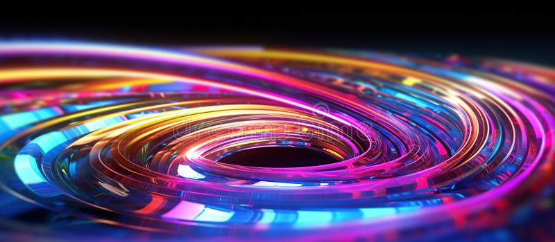 Warp Technology Neon AI Generated Image Stock Illustration ...