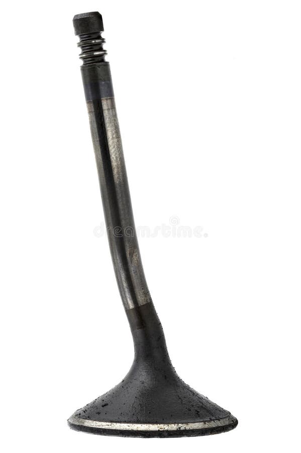 Warped Engine Valve Stem Covered Soot Isolated White Background Stock ...