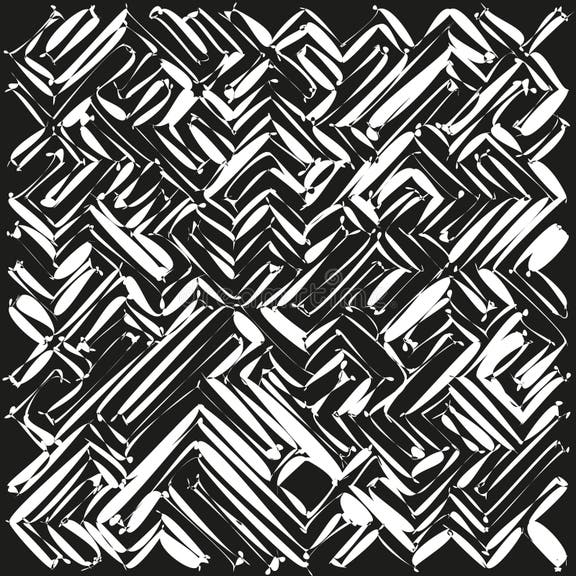 Warped Line Pattern. Distorted Abstract Shapes. Bold Striped Texture Stock Illustration ...
