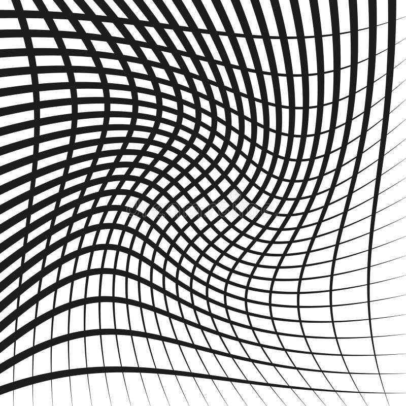 Warped Mesh Pattern. Distorted Grid Form. Dynamic Vector Layout. Curved Line Structure Stock ...