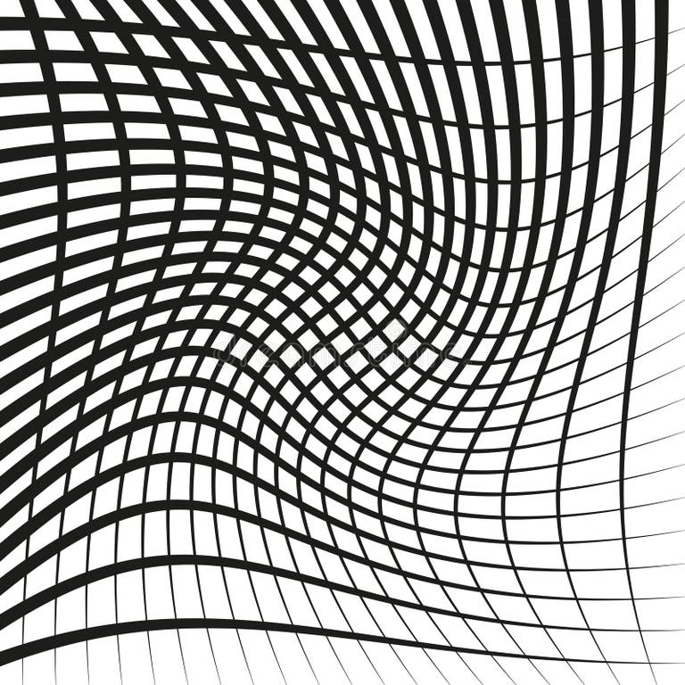 Warped Mesh Pattern. Distorted Grid Form. Dynamic Vector Layout. Curved Line Structure Stock ...