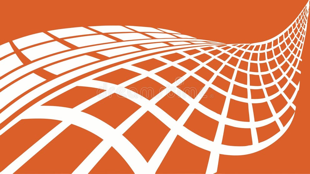 Warped Orange Grid Creating a 3D Perspective Illusion, Vector Design ...