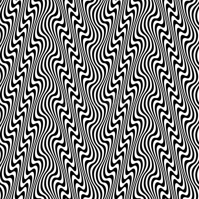 Warped Seamless Pattern of Black Stripes in Form of Weaving Chains ...