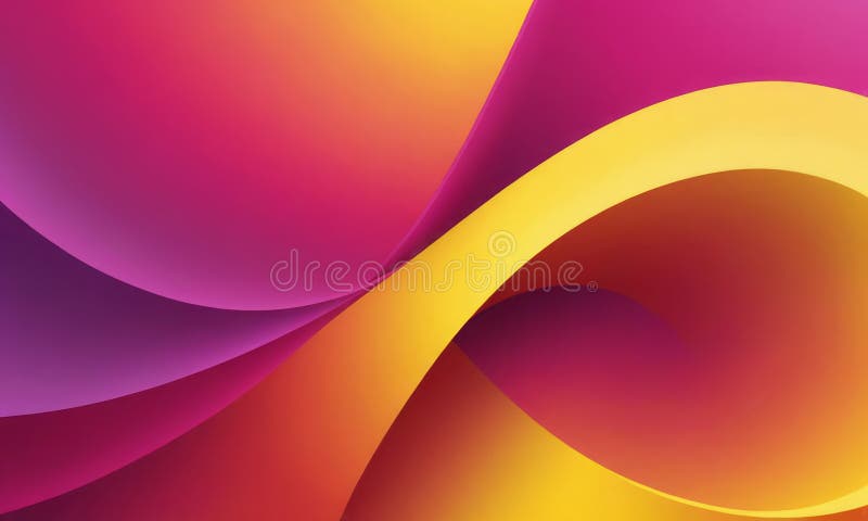 Warped Shapes in Yellow Magenta Stock Photo - Image of generated ...