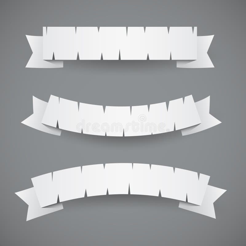 Vector White Paper Flags Banners Stock Vector - Illustration of ...