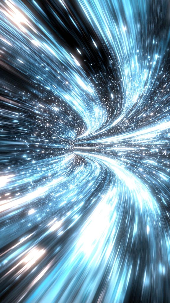 Warping through a Vortex of Light in a Virtual Space Journey Stock ...
