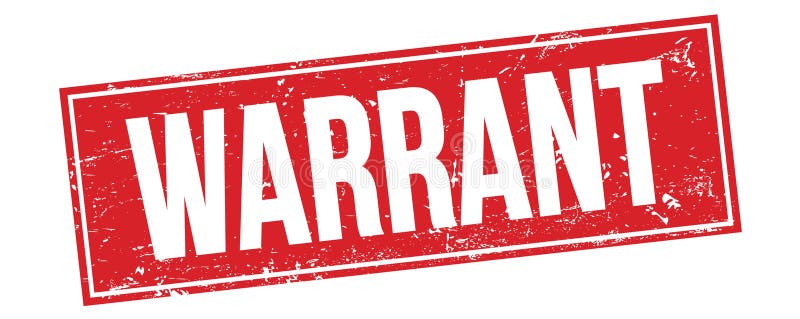 WARRANT Text on Red Grungy Rectangle Stamp Stock Illustration ...