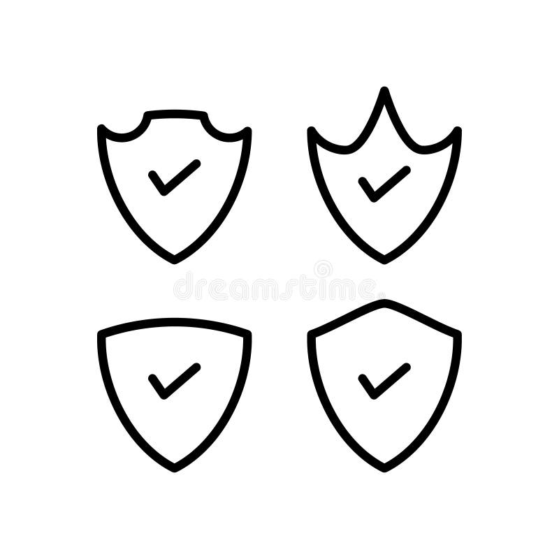 Warranty Shield Linear Icon Design Vector Stock Vector - Illustration ...