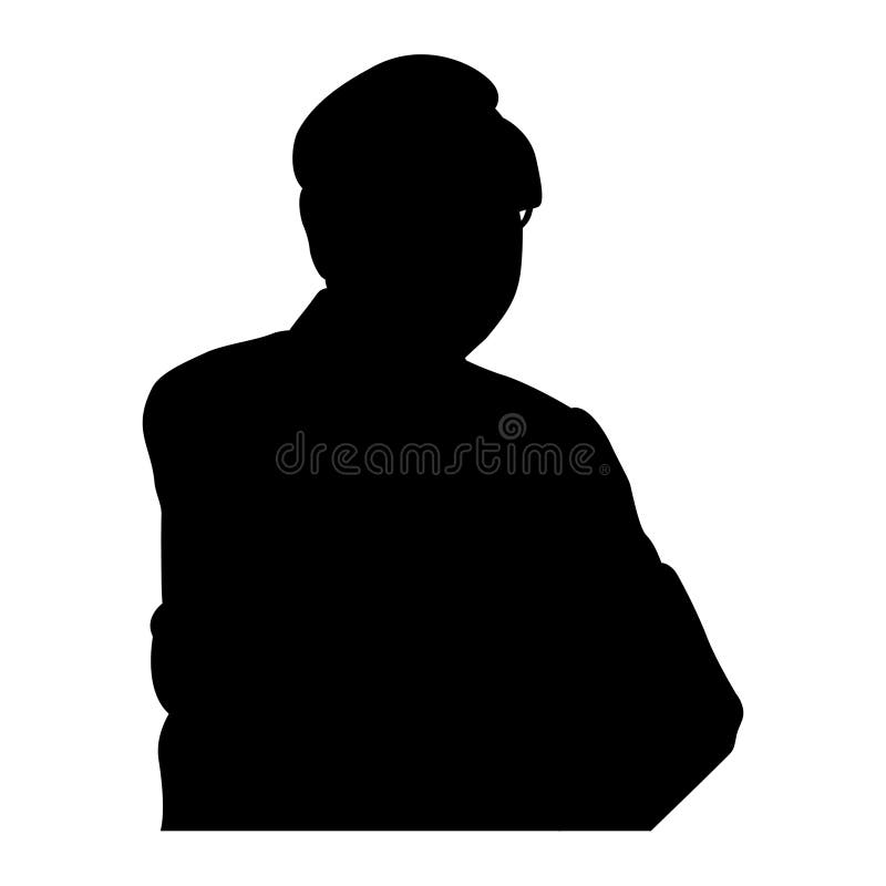 Businessman Silhouette with Arms Crossed, Generic Male Figure in ...