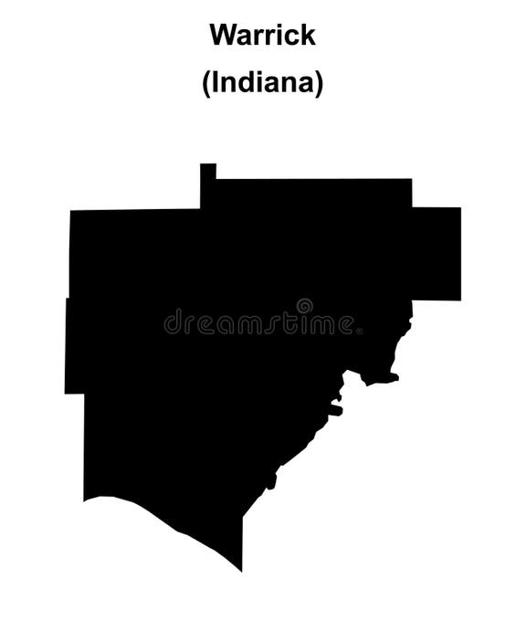 Warrick outline map stock vector. Illustration of vector - 361547228