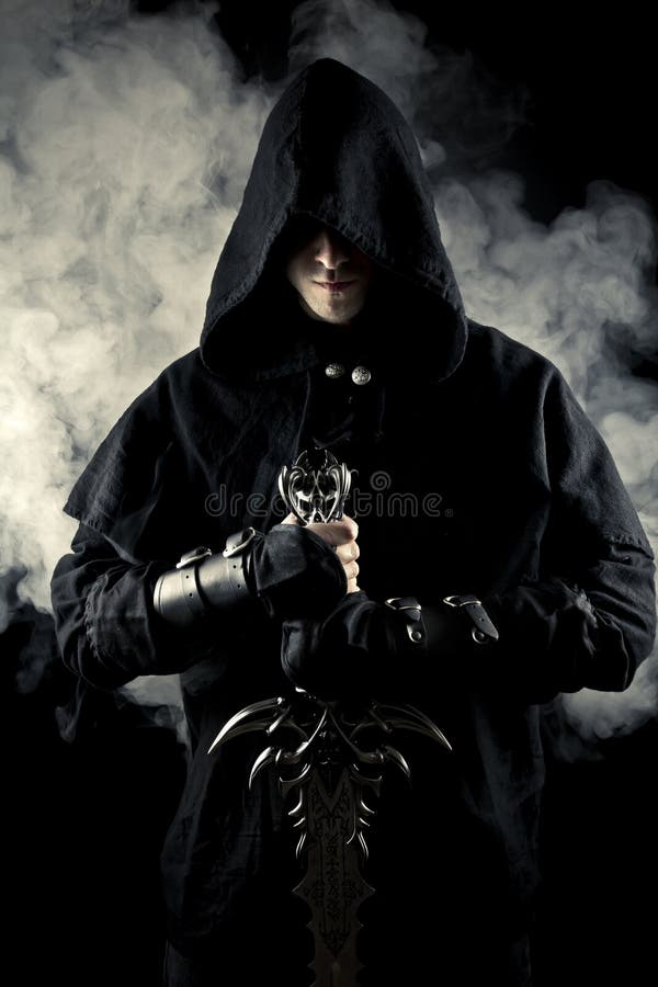 Warrior in abstract smoke stock photo. Image of combat - 80799858