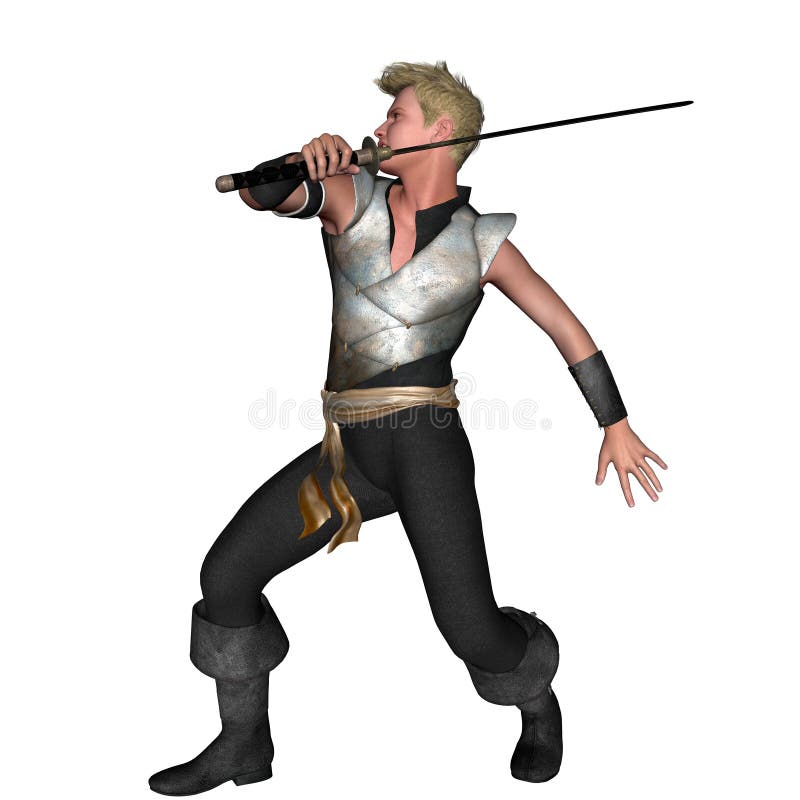 A Warrior from an Ancient Time in Light Armor with a Sword Stock ...