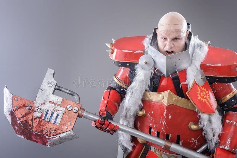 Warrior in the Armor with Axe Stock Image - Image of ancient ...