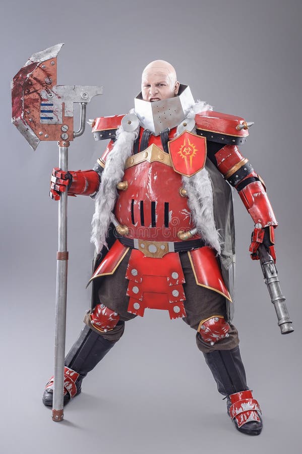 Warrior in the Armor with Axe and Firelock Stock Photo - Image of ...