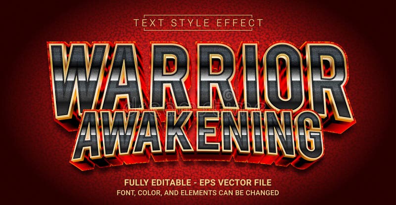 Warrior Awakening Text Style Effect. Editable Graphic Text Template ...