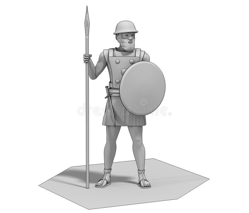 Warrior Character, 3D Visualization, Illustration Stock Illustration ...